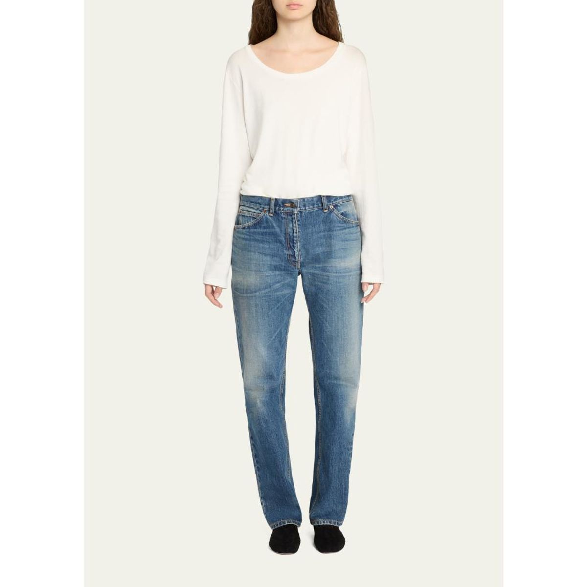 THE ROW dinni low-rise straight-leg jeans